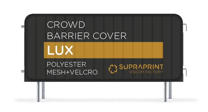 Crowd barrier banners | Scrim printed covers | Branded barrier jackets