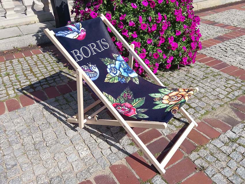 Printed deck chairs | Advertising for event with logo or custom printing