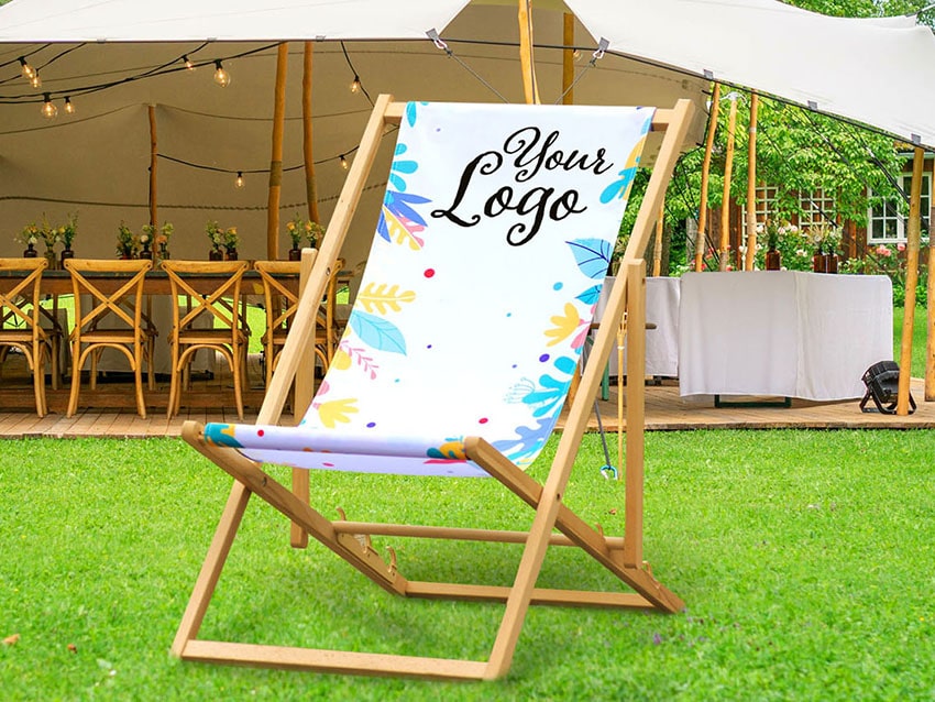 Printed deck chairs | Advertising for event with logo or custom printing